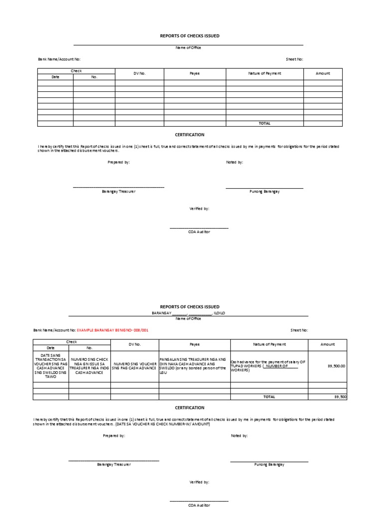 Report of Check Issued RCI | PDF | Payments | Banking