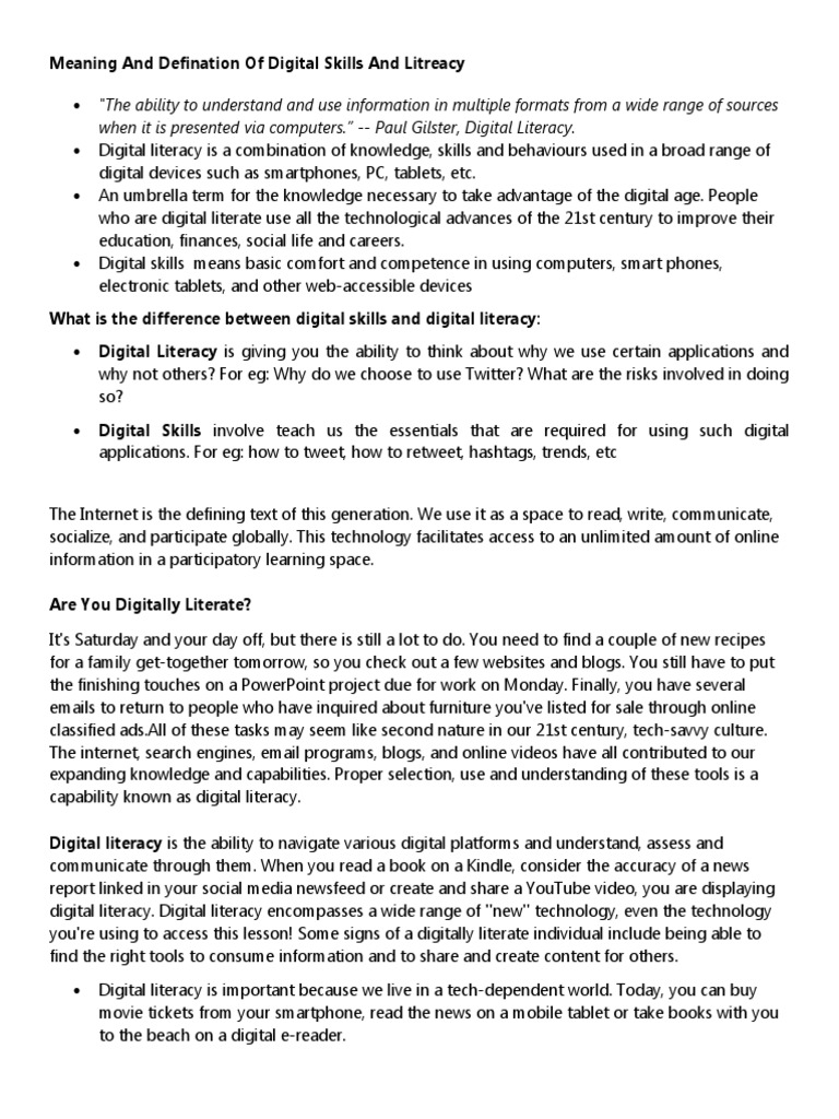 3 Digital Skills For Everyday Life | PDF | Information And ...