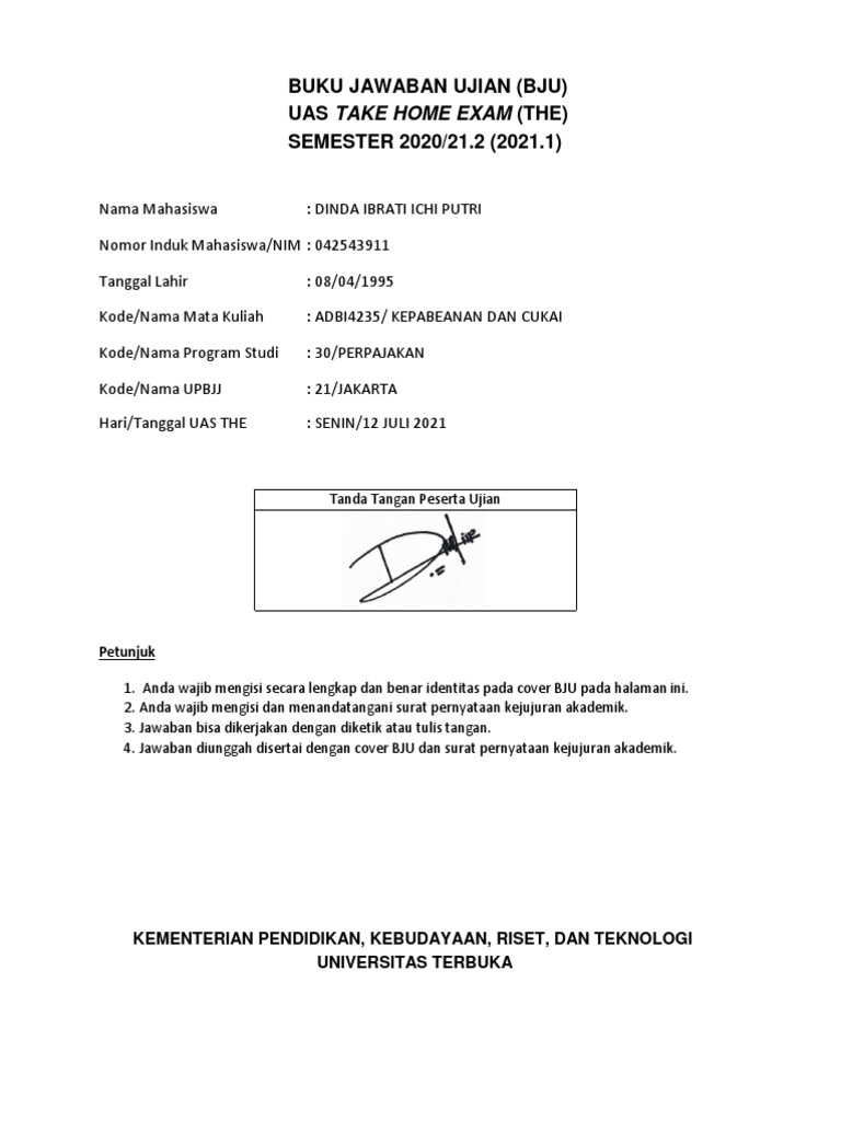 Bju 042543911 - Adbi4235 - Kepabeanan Dan Cukai | PDF