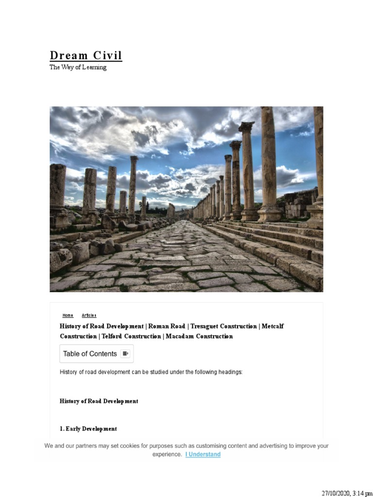 History of Road Development | PDF | Road | Road Surface