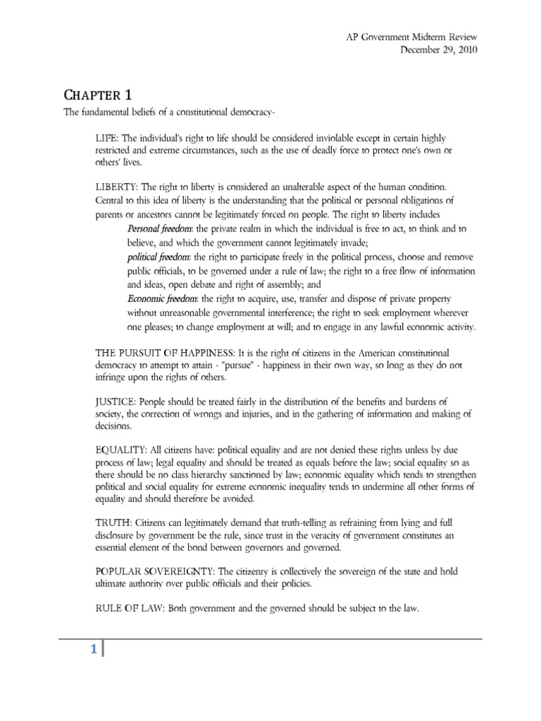 Almost Everything You Need To Know For The AP Government AP Test | PDF ...