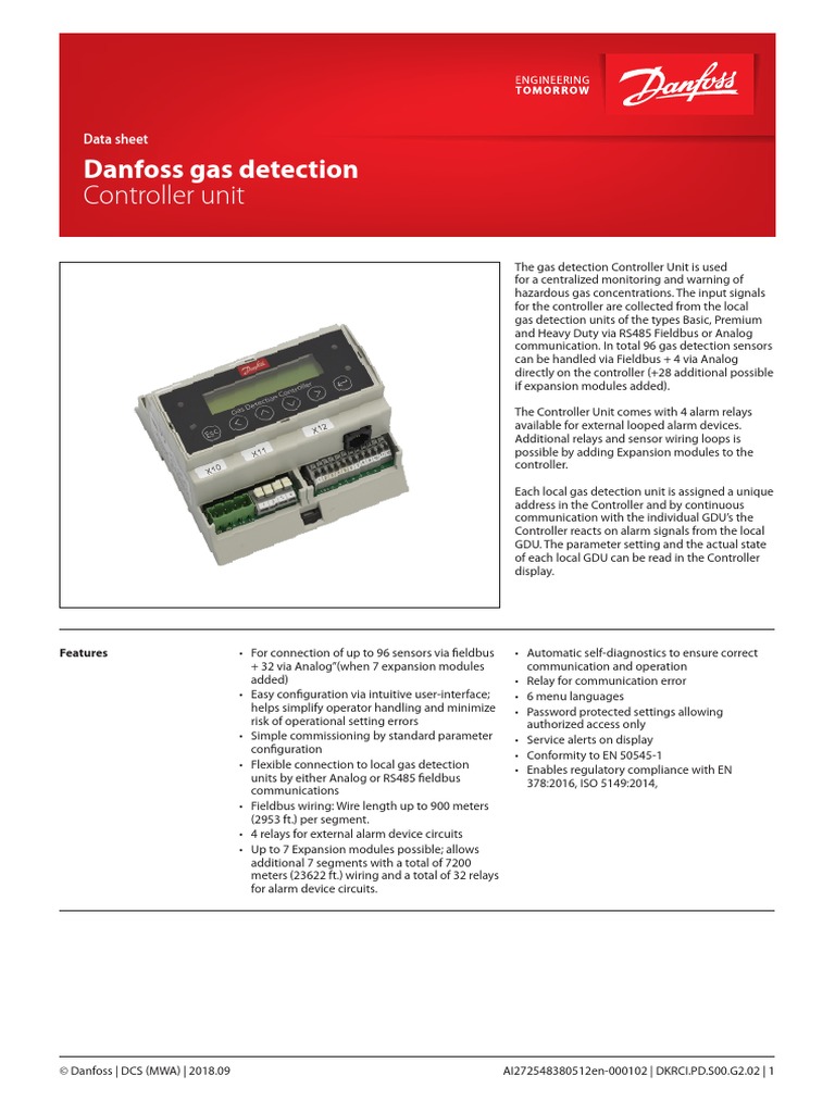 Danfoss Gas Detection: Controller Unit | PDF | Power Supply | Relay