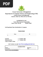 Diu Lab Report Cover Page | PDF