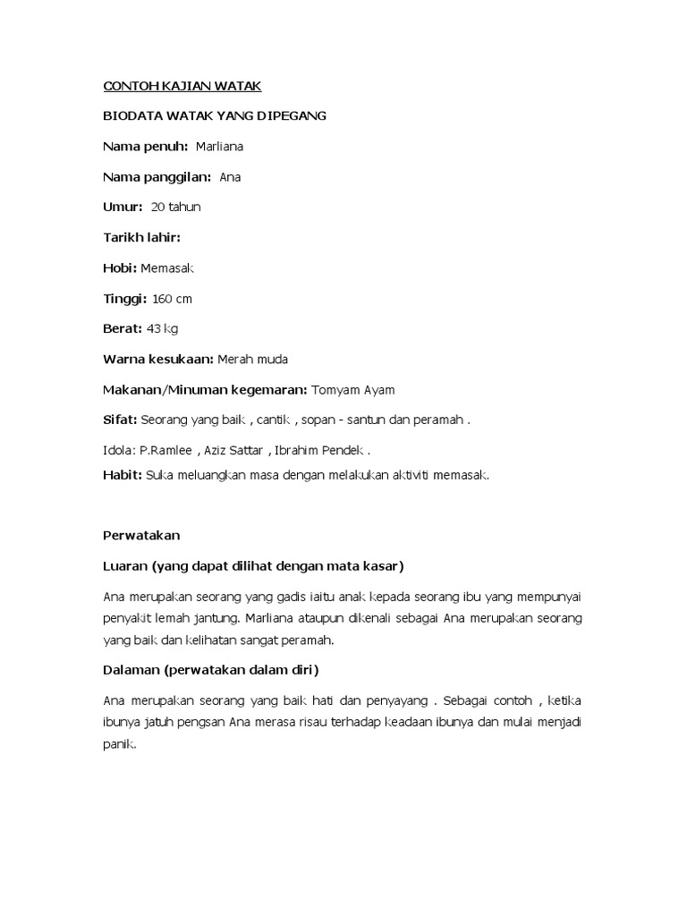 Kajian Watak Ana (Nurul Irdina) | PDF