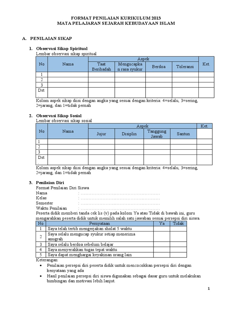 Penilaian SKI Kelas 4 MI Semester 2 | PDF | Seni & Disiplin Bahasa
