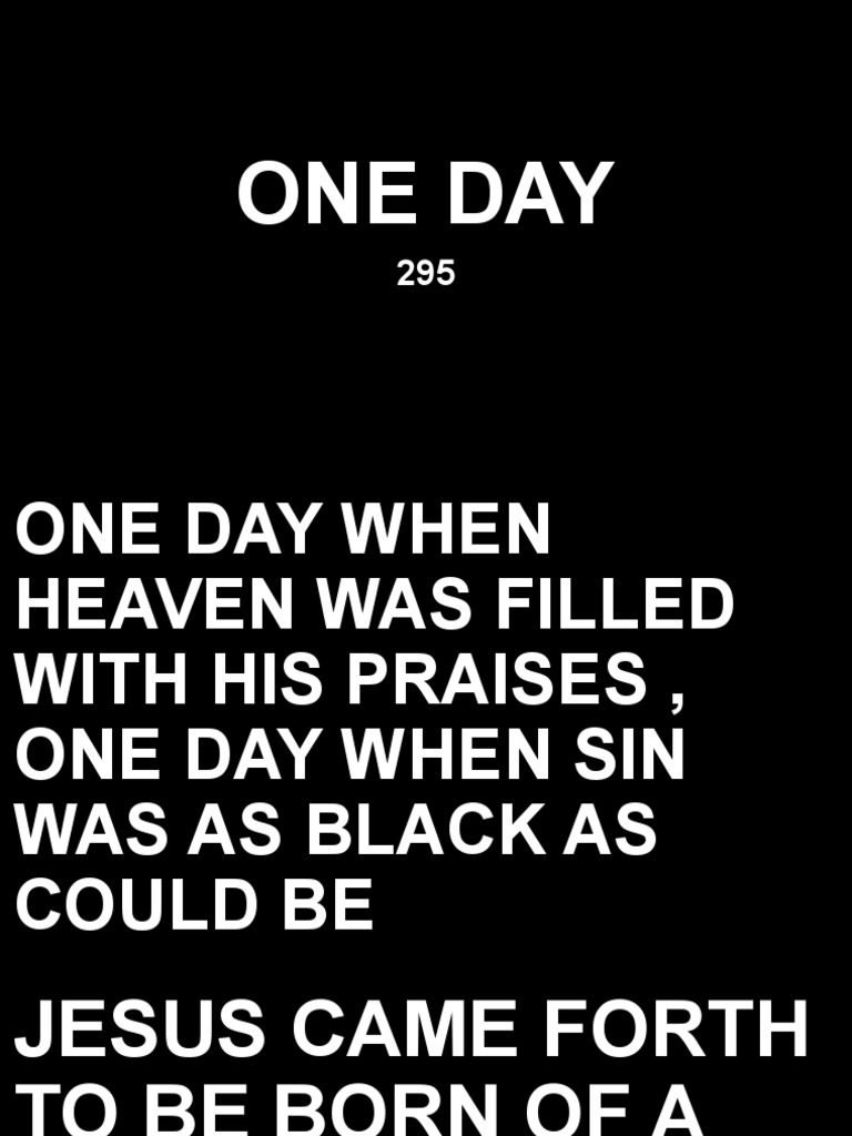 One Day | PDF | Jesus | Religious Belief And Doctrine