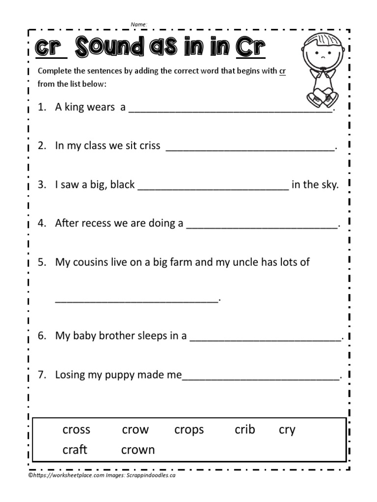 CR Sound As in in CR: Cross Crow Crops Crib Cry Cra Crown | PDF ...