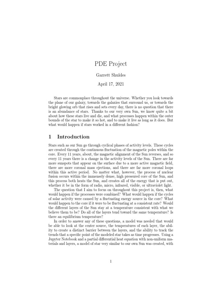 Pde Project | Download Free PDF | Sun | Stars