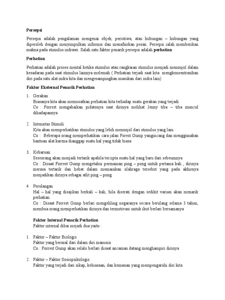 PERSEPSI DR Film Forrest Gump | PDF | Pengembangan Diri
