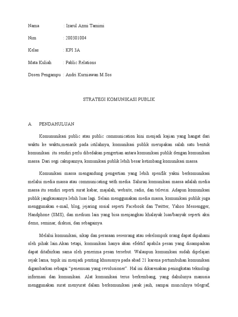 Strategi Komunikasi Publik Pdf