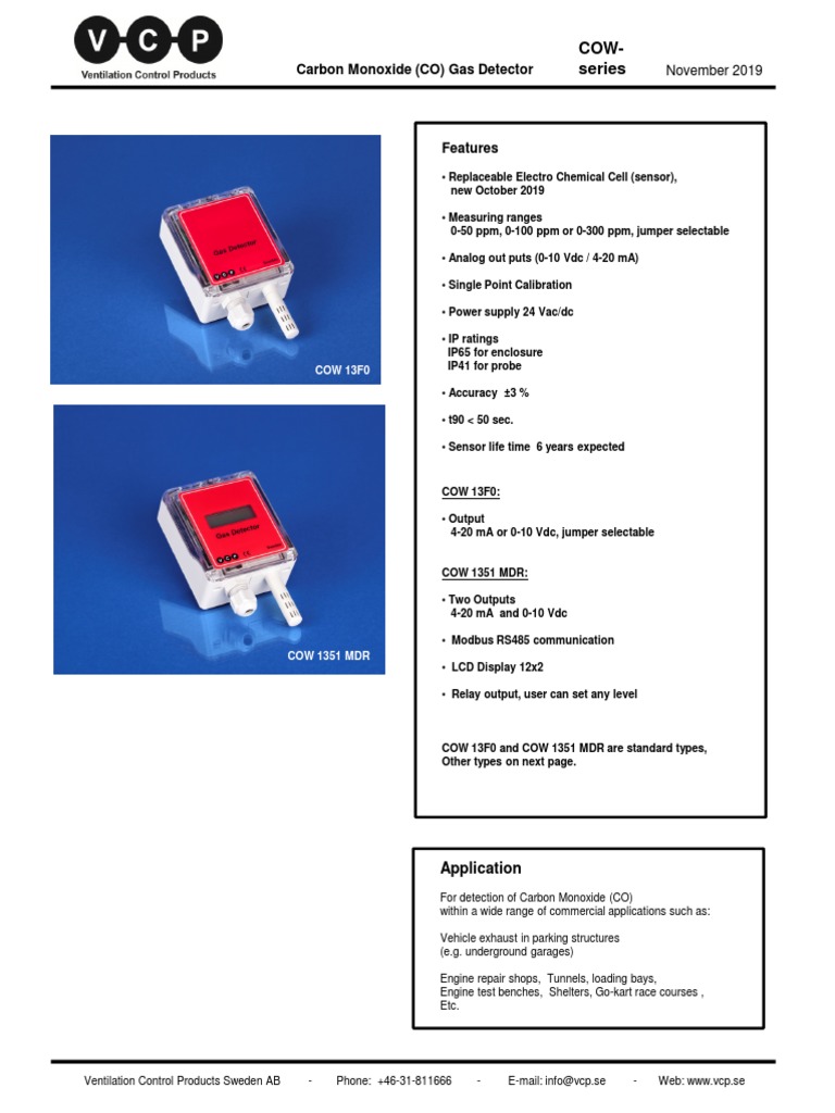 Carbon Monoxide Co Detector Cow | PDF | Sensor | Relay