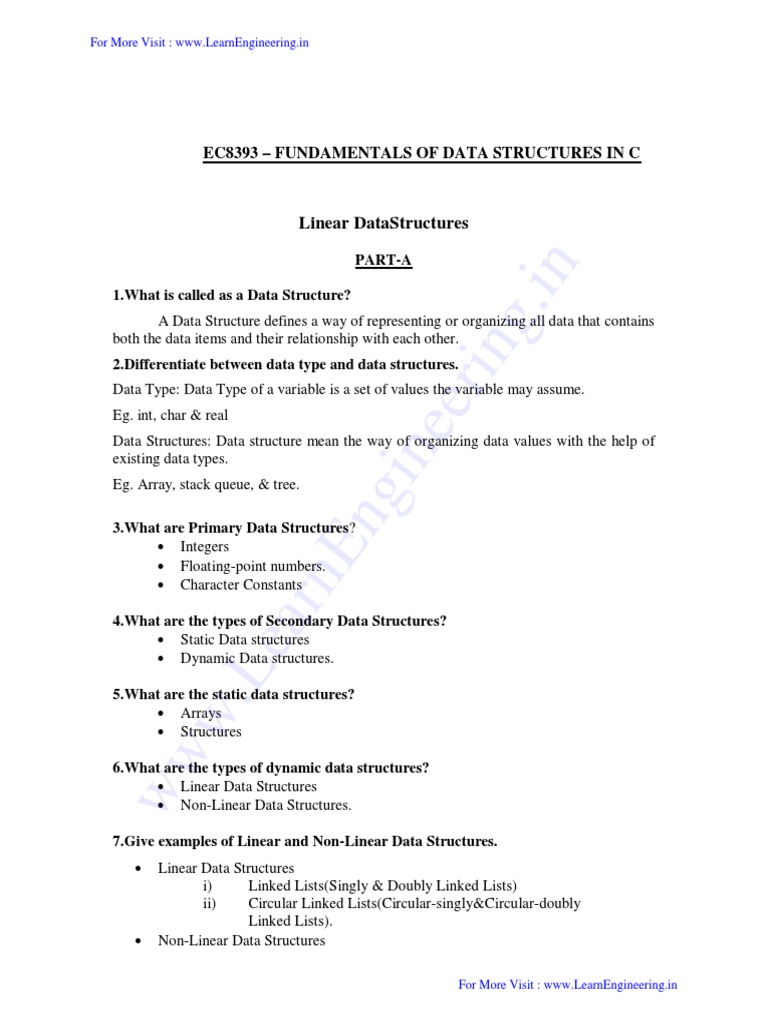 Ec8393 QB 02 2 Marks | PDF | Queue (Abstract Data Type) | Vertex (Graph Theory)
