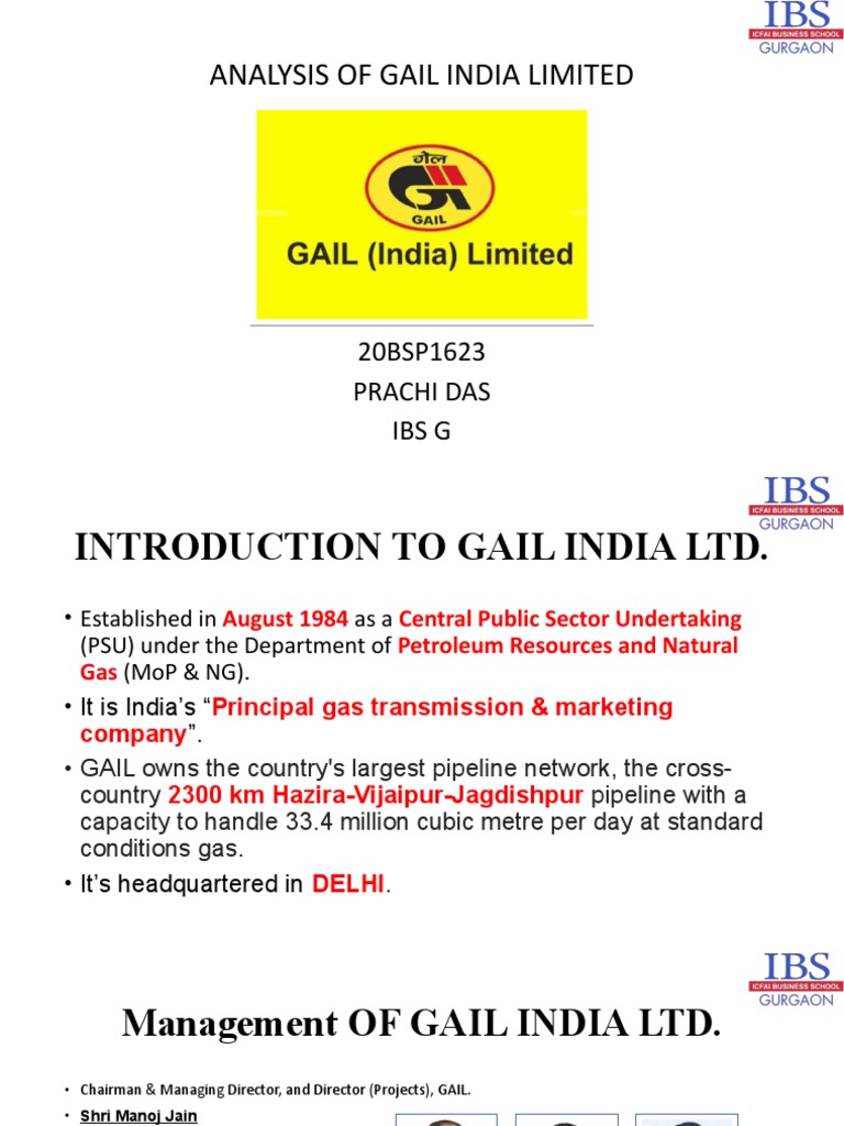 Analysis of Gail India Limited: 20BSP1623 Prachi Das Ibs G | PDF ...