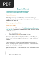 Reported Speech | PDF | Grammar | Language Mechanics