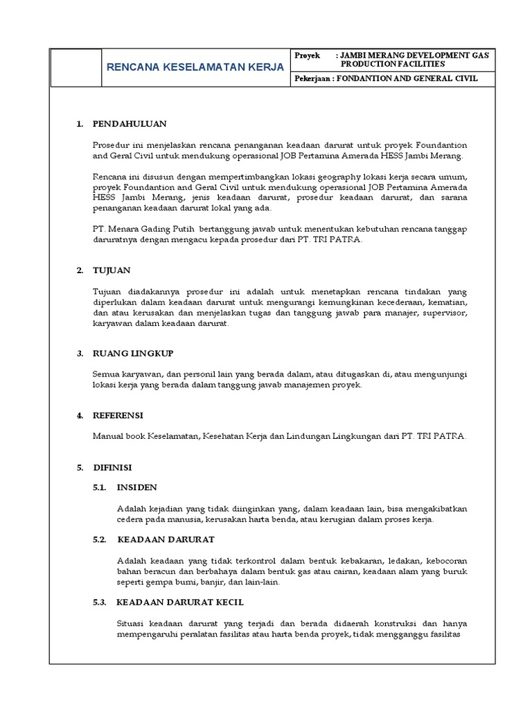 Contoh Prosedur Tanggap Darurat | PDF