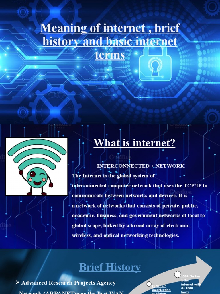 Meaning of Internet, Brief History and Basic Internet Terms | PDF ...