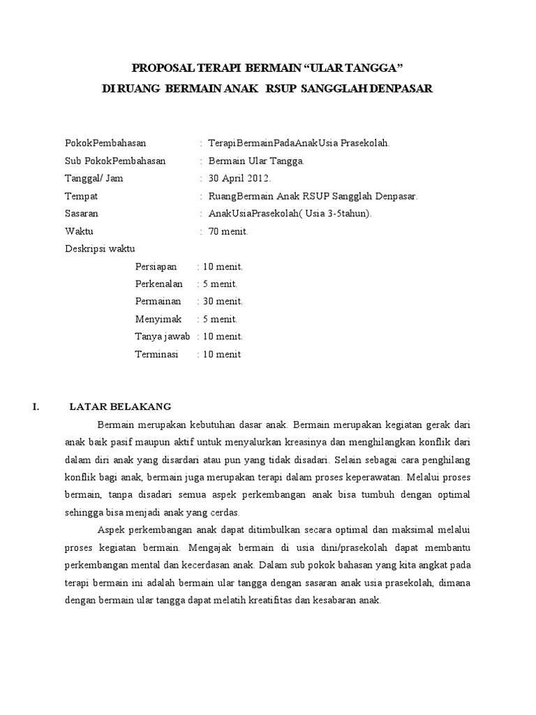 Proposal Terapi Bermain | PDF | Sains & Matematika