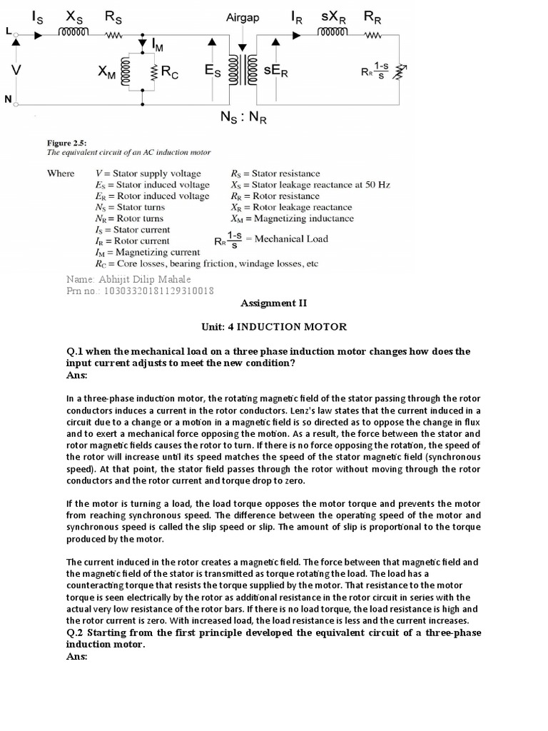 Unit-4 Induction Motor | PDF | Electric Motor | Transformer