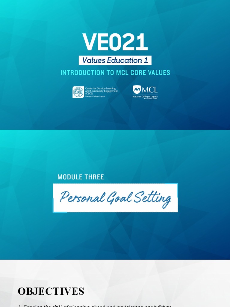 VE021-PPT-Week 10 - Personal Goal Setting - Part 2 | PDF | Goal | Goal ...
