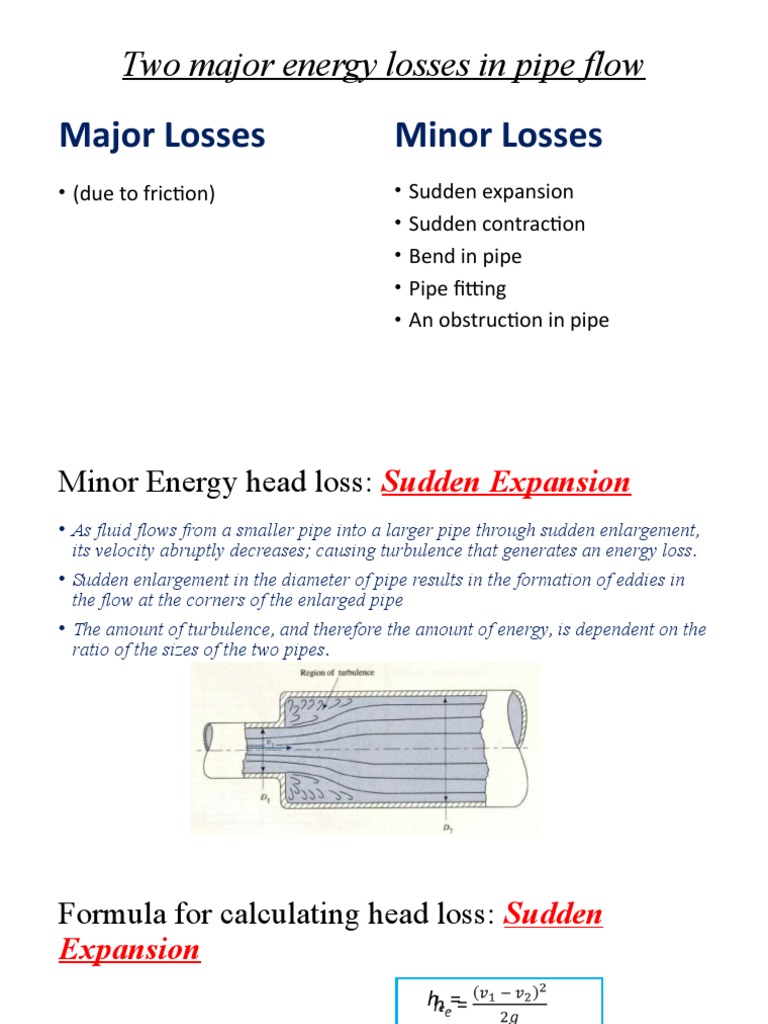 Losses in Pipe Flow | PDF