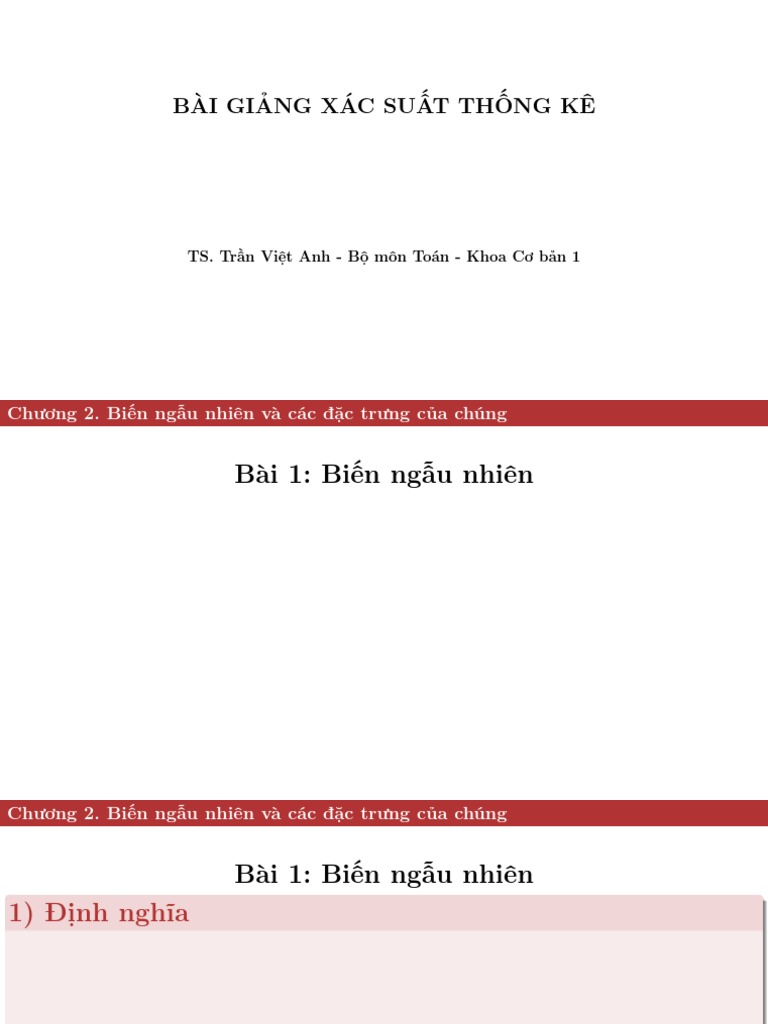 Bai Giang XSTK Chuong 2 | PDF