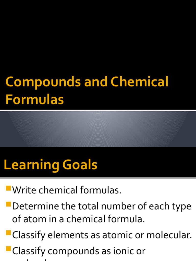 Compounds and Chemical Formulas | PDF | Chemical Compounds | Molecules