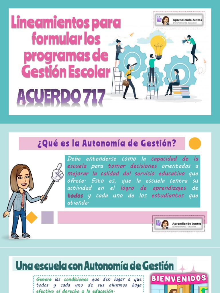 Acuerdo 717 Gestión Escolar | PDF | Evaluación | Planificación
