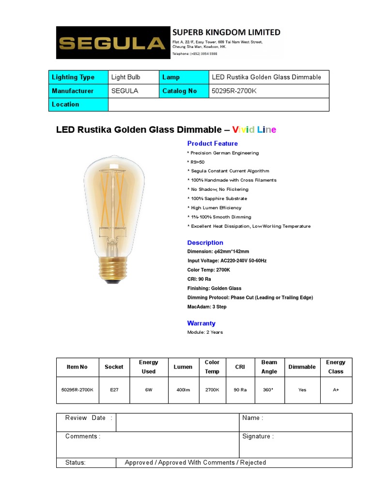 Datasheet For LED 50295R-2700K | PDF | Incandescent Light Bulb | Lighting