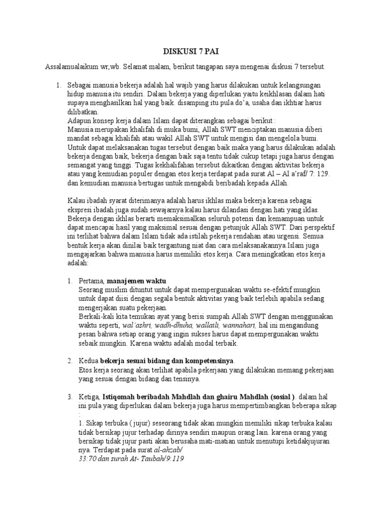 Diskusi 7 PAI | PDF