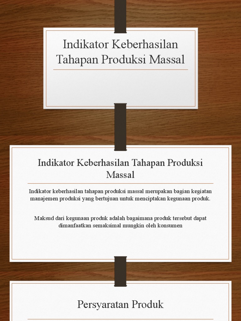 Indikator Keberhasilan Tahapan Produksi Massal | PDF Indikator Keberhasilan Tahapan Produksi Massal | PDF