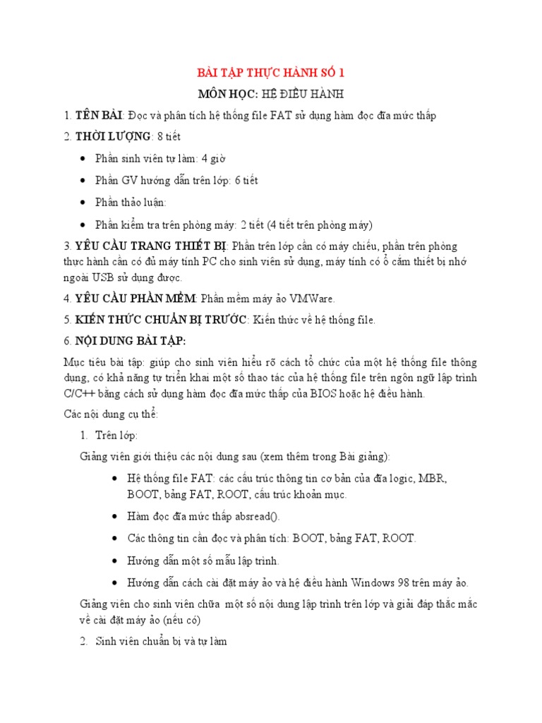 Bai Tap Thuchanh HDH | PDF