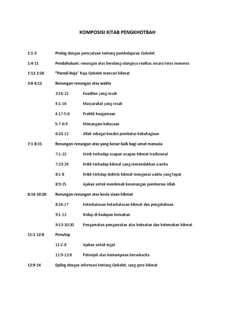 Renungan Kitab Pengkhotbah | PDF | Agama & Spiritualitas