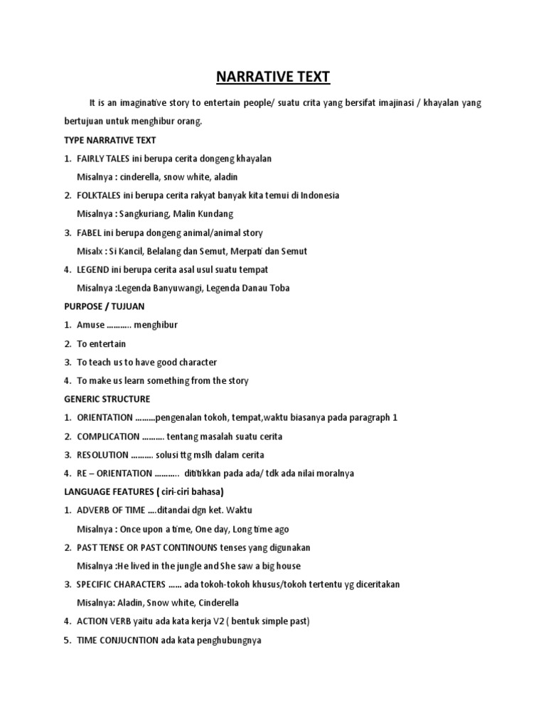 Narrative Text | PDF | Fiksi Umum