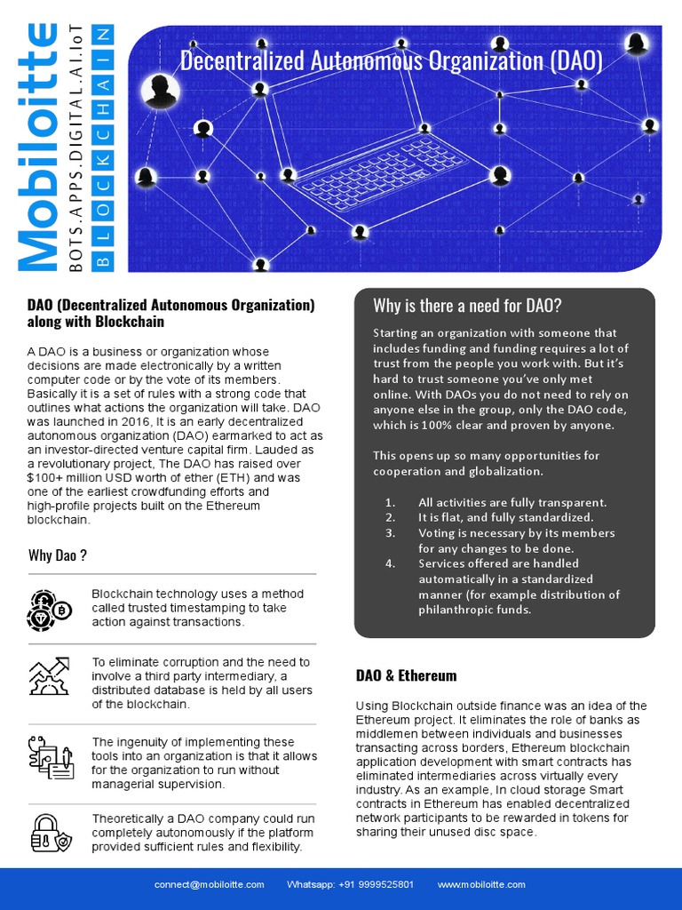 Decentralized Autonomous Organization Mobiloitte | PDF | Information Technology Management ...