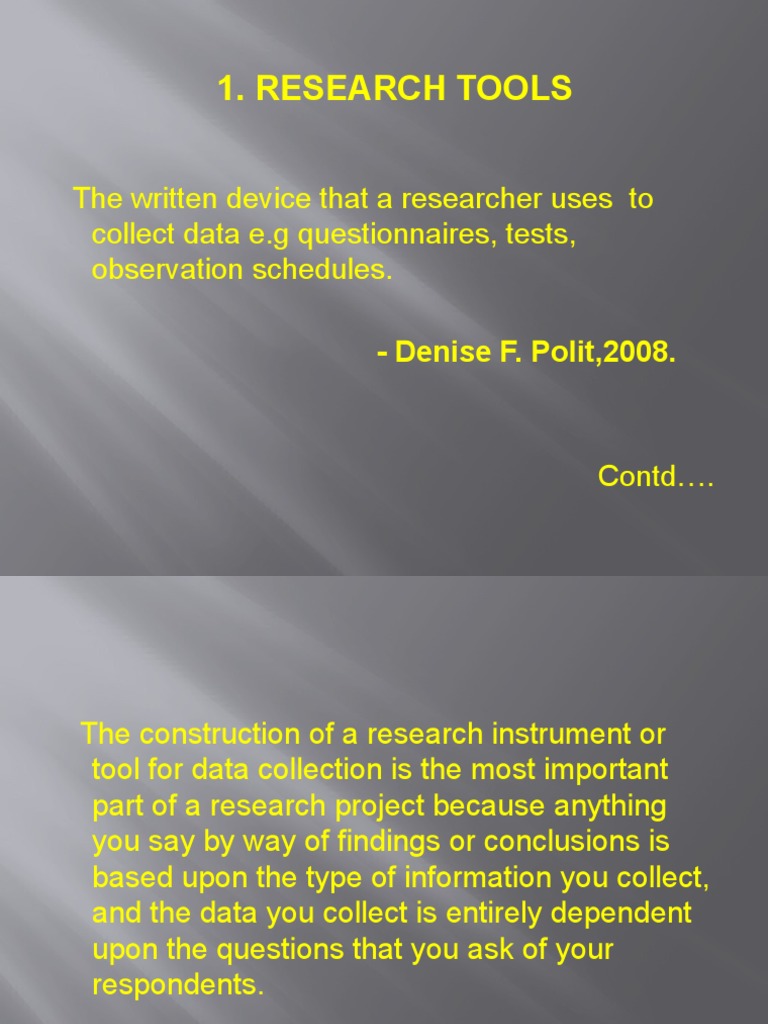 Research Tools | PDF | Validity (Statistics) | Survey Methodology