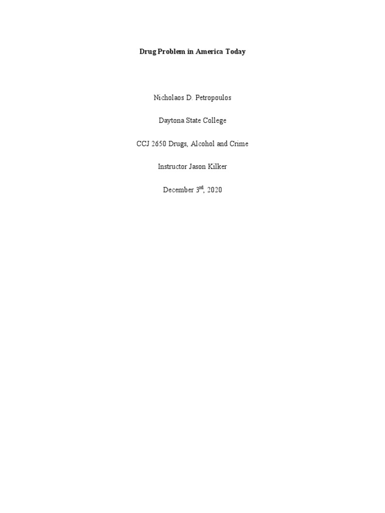 Drug Problem in America Today | PDF | Illegal Drug Trade | Substance Abuse