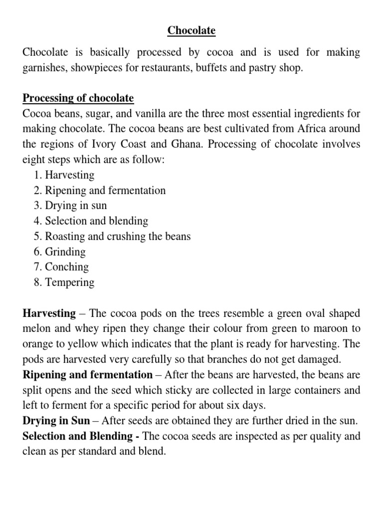 Chocolate | PDF | Chocolate | Cocoa Bean