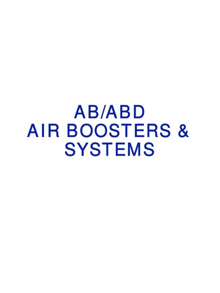 Ab/Abd Air Boosters & Systems | PDF | Pressure | Actuator