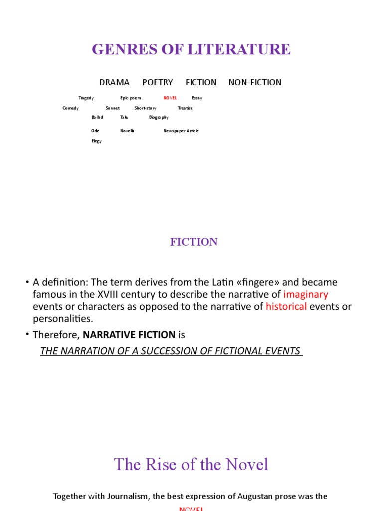 Genres of Literature: Drama Poetry Fiction Non-Fiction | PDF ...