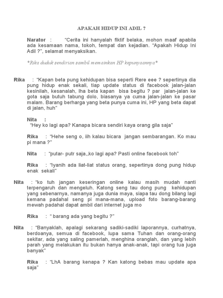 Apakah Hidup Ini Adil Drama | PDF