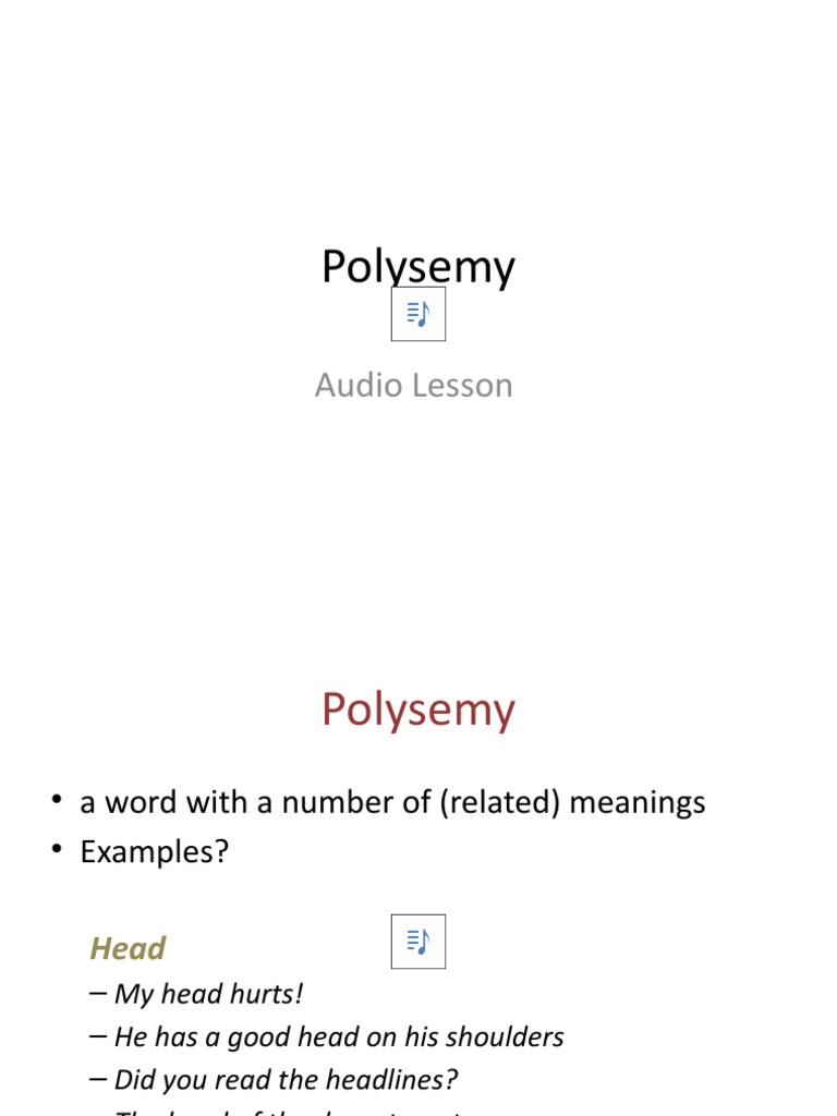 Lesson 3 - 1 Polysemy Audio Lesson | PDF | Semantic Units | Grammar