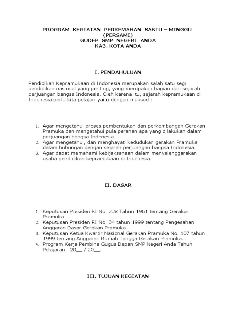 Contoh Proposal Persami | PDF