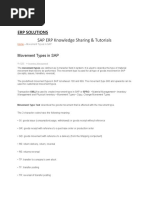 SAP Goods Movement Types Overview | PDF | Receipt | Inventory