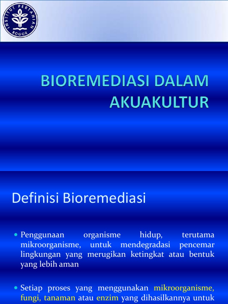 Bioremediasi dalam Akuakultur dan Metode | PDF