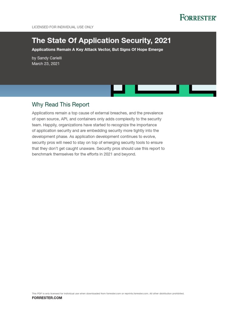The State of Application Security, 2021 | PDF | Application Software ...