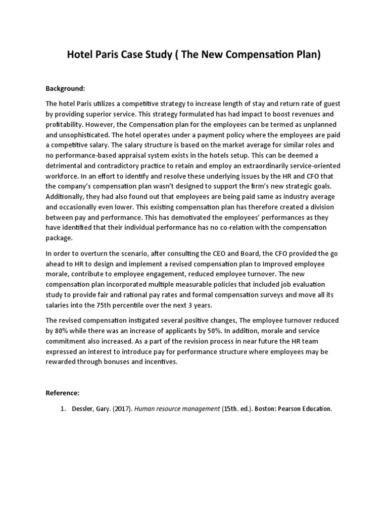 Hotel Paris Case Study | PDF