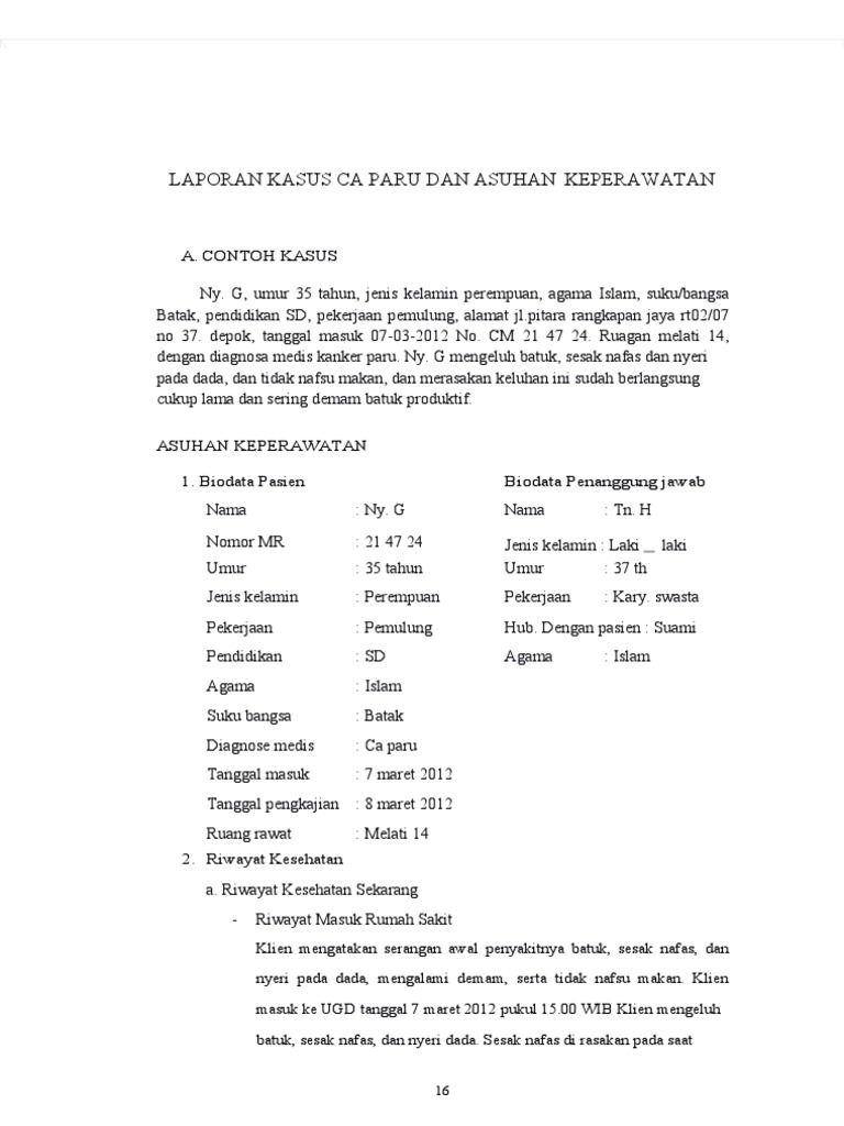 Askep CA Paru-Dikonversi | PDF