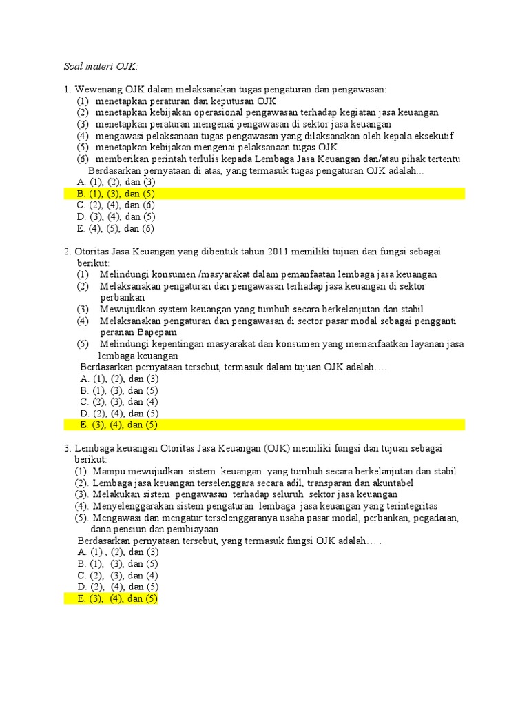 Soal OJK | PDF