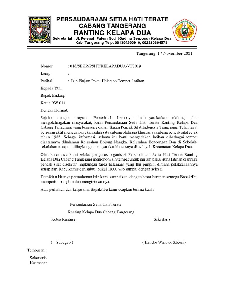 Permohonan Izin Pak RW | PDF