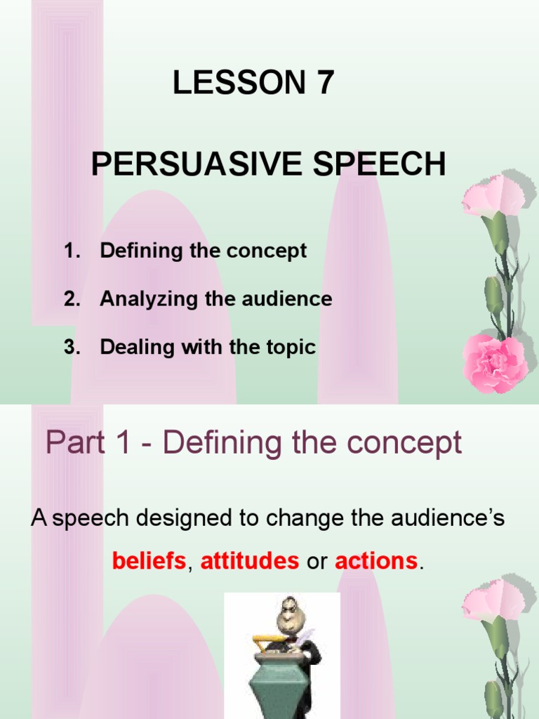 Week 9 - Introduction To Persuasive Speech | PDF | Persuasion ...